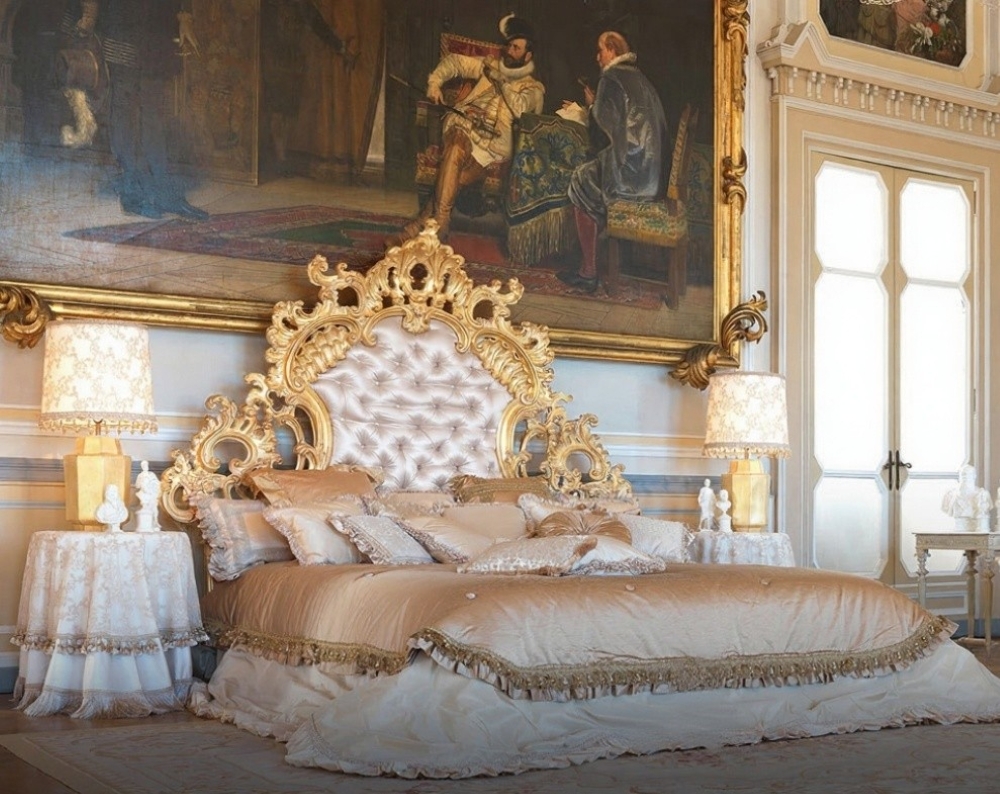 Buy Neoclassical Elegance Bedroom Set – Graceful Design in Wood & Gold
